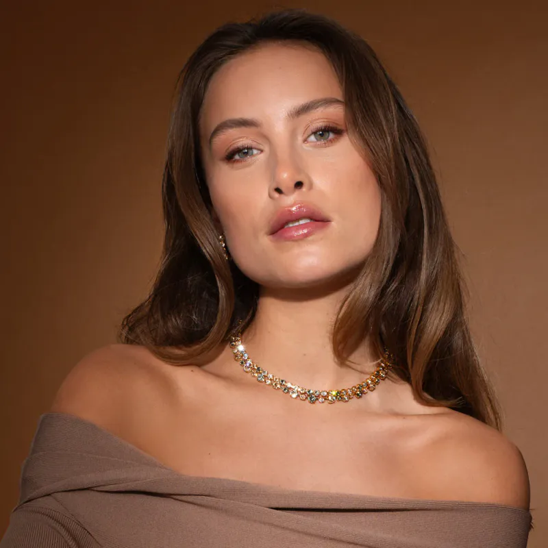 Mini Pomona Necklace Gold Black Golden Combo - Vakre Vene